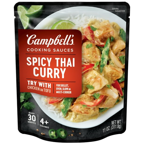 Campbell's Cooking Sauces, Spicy Thai Curry, 11 Oz Pouch - Walmart.com