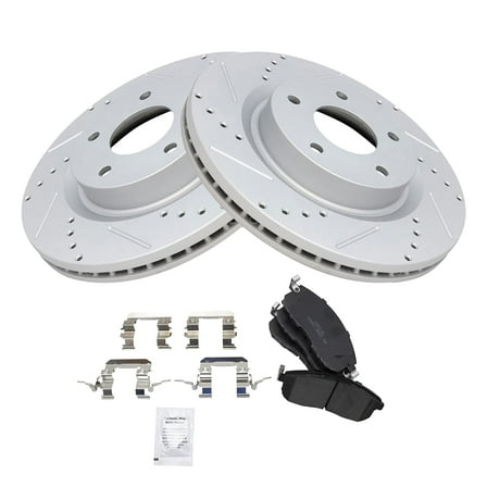 TRQ Front Performance Brake Pad & Rotor Kit Brake Pads Brake Rotors Set ...