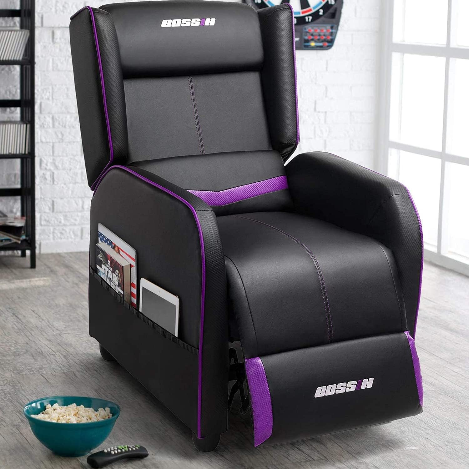 Waleaf Gaming Recliner Chair for Adults, PU Leather Home Theater ...