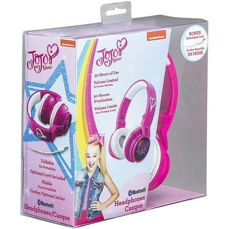 JoJo Siwa Kids Bluetooth Headphones for Wireless Rechargeable Foldable ...