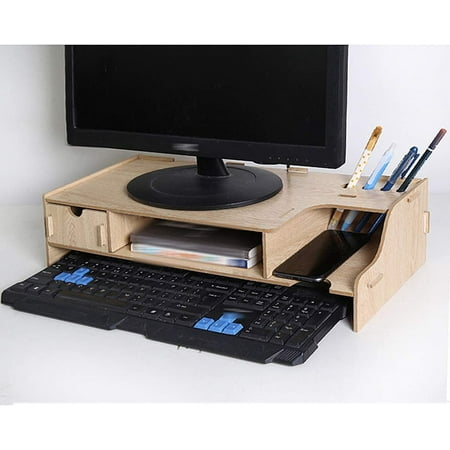 Monitor Stand Office Storage Thickened Wooden Computer Monitor Neck ...