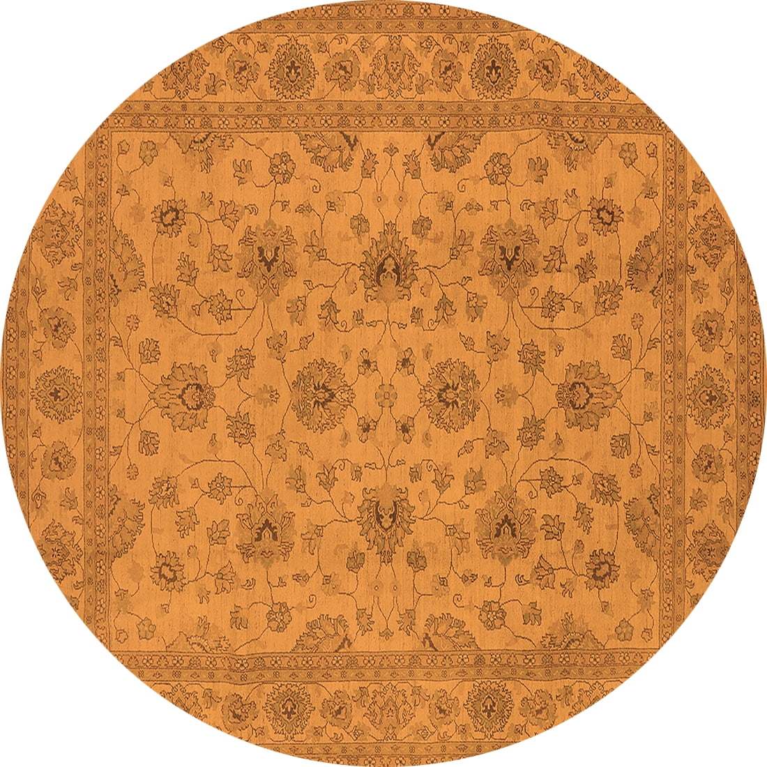 Ahgly Company Indoor Round Oriental Orange Traditional Area Rugs, 8 ...