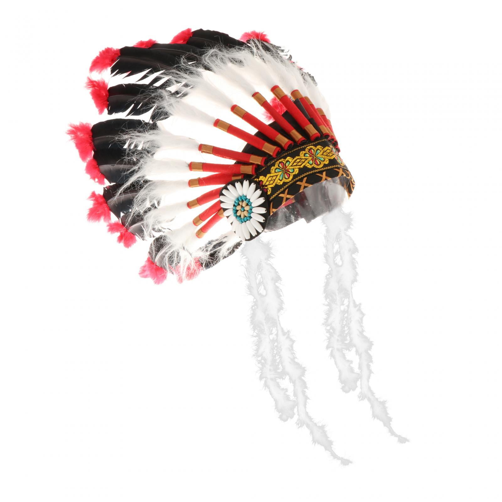 Tocado de plumas, diadema decorativa, sombrero indio de jefe, tocado ...