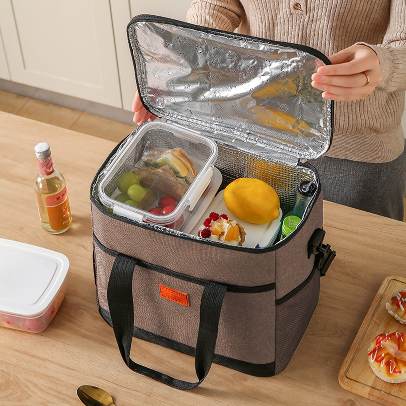 Boovnll Lunch Box  Large Capacity Thermal Insulation Lunch Bag Cloth Food Storage Picnic Bags Tote Portable Cooler Box Bags  Lunch Box For Men  Lunch