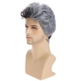 Men Wigs Short Gray Wig Synthetic Heat Resistant Natural Halloween ...
