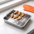 2-Pack Air Fryer Rack, Double Layer Stackable Metal Holder with Skewers ...