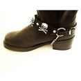 Biker Boots Boot Chains Black Leather with Skull & Crossbones Ornaments ...