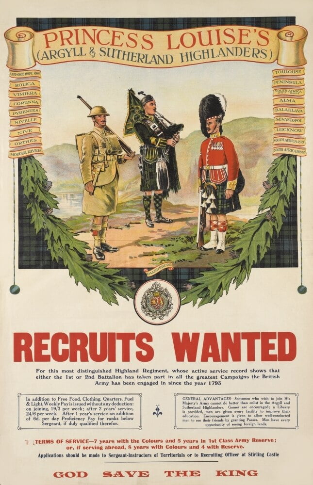 British Military Recruitment Poster Ww1 Poster Print By ®The National ...