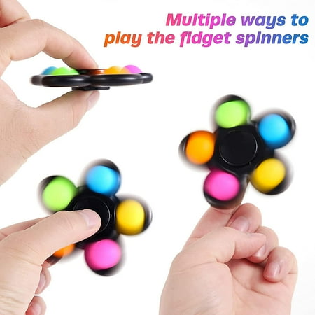 Pop Fidget Spinner Toys 6 Pack, Push Bubble Pop Spinners Fidget Packs ...