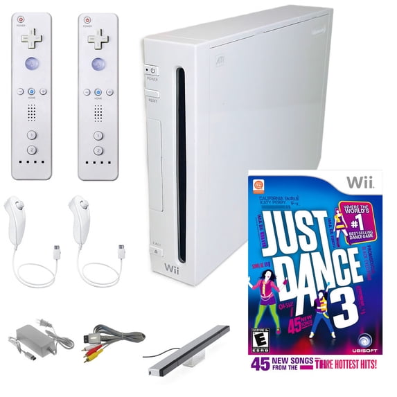 Restored Nintendo Wii Console Wii Game System White with Just Dance 3 ...