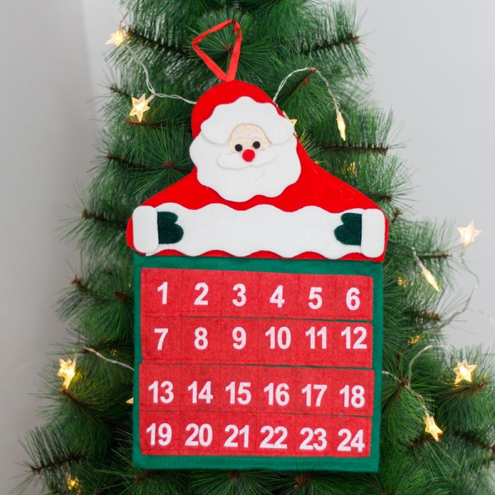 Christmas Advent Calendar - Santa Countdown Calendar - Felt Hanging ...