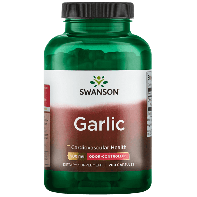 Swanson Odor-Controlled Garlic 500 mg 200 Capsules - Walmart.com ...