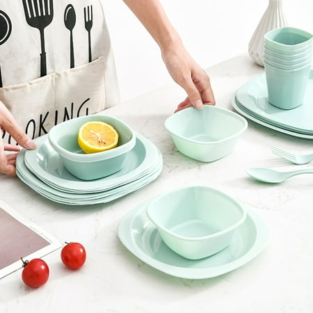 Portable Tableware Set Camping Cutlery Set Plastic Tableware Set ...