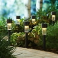 (10 pack) Mainstays Solar Powered Black Classic Column LED Path Light ...