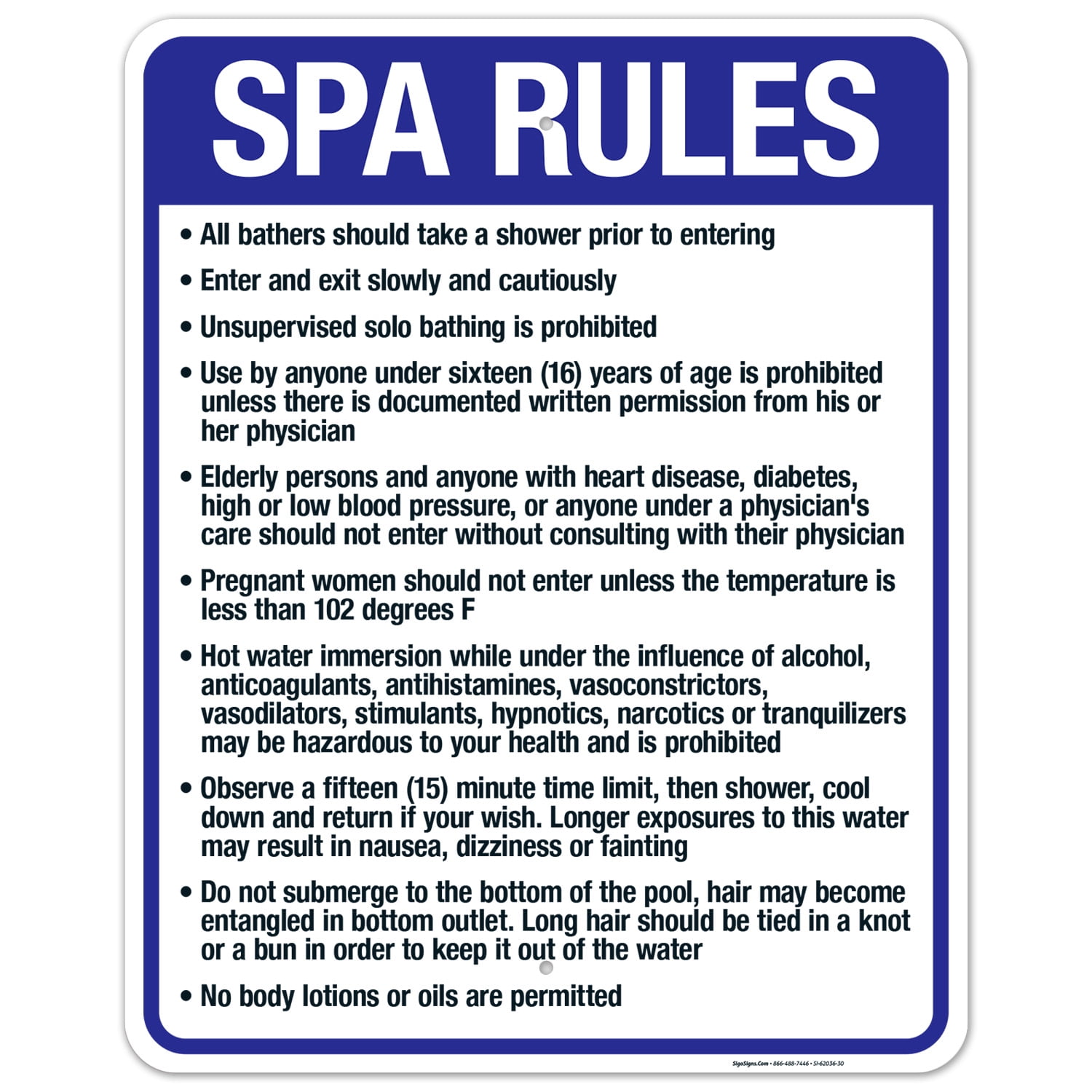 Delaware Spa Rules Sign, Complies With State Of Delaware Pool Safety ...