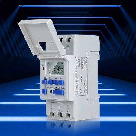 Timer Relay, AC 220V Rail Mounted Timer, Digital LCD Display ...