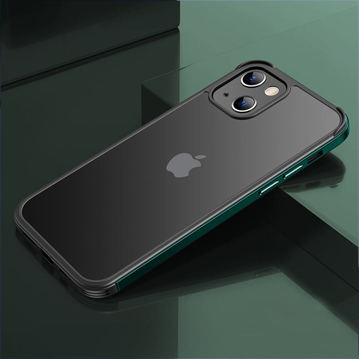 for iPhone 13 Frosted Metal Hard Back Cover Anti-fall Case Stain ...