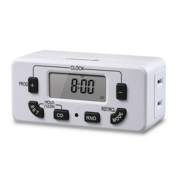 Fosmon [1 PACK] 7 Day Programmable Digital Timer Outlet, Digital Light ...