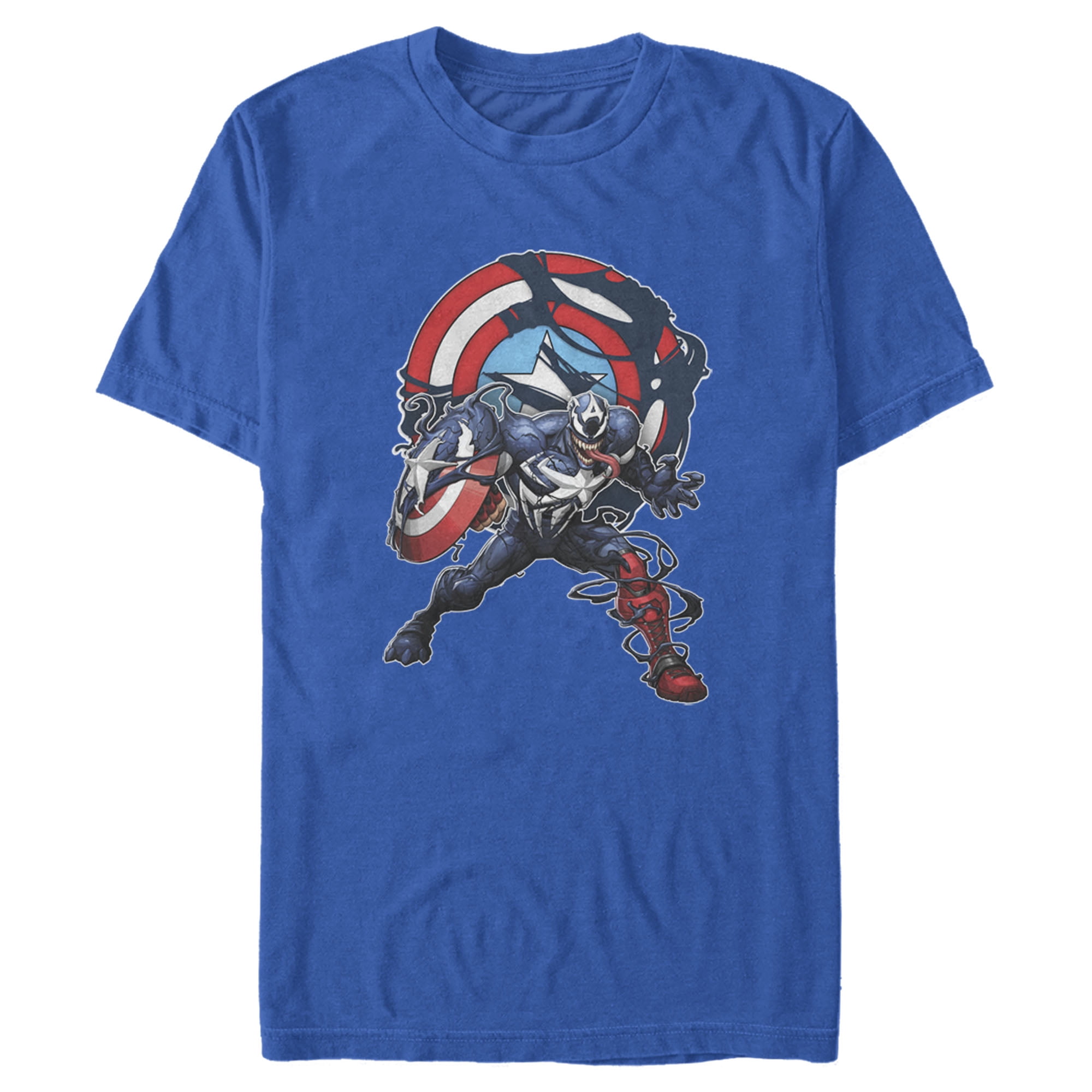 Men's Marvel Captain Venom Shield Logo Graphic Tee Royal Blue 2X Large ...