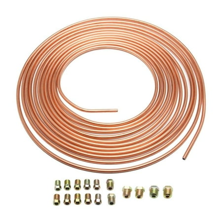 25 Foot Brake Line Hose Replacement Kit Full Size Flexible Nuts SAE ...