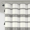 Ava Boho Stripe Tassel Eco-Friendly Cotton Blend Shower Curtain Black ...