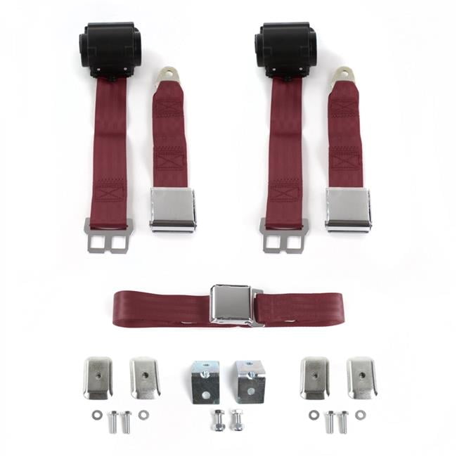 Ford Fairlane 1962-1965 Airplane 2 Point Burgandy Retractable Bench ...
