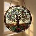 Botanical Book Tree Scene Window Suncatcher, Decorative Stained Glass ...