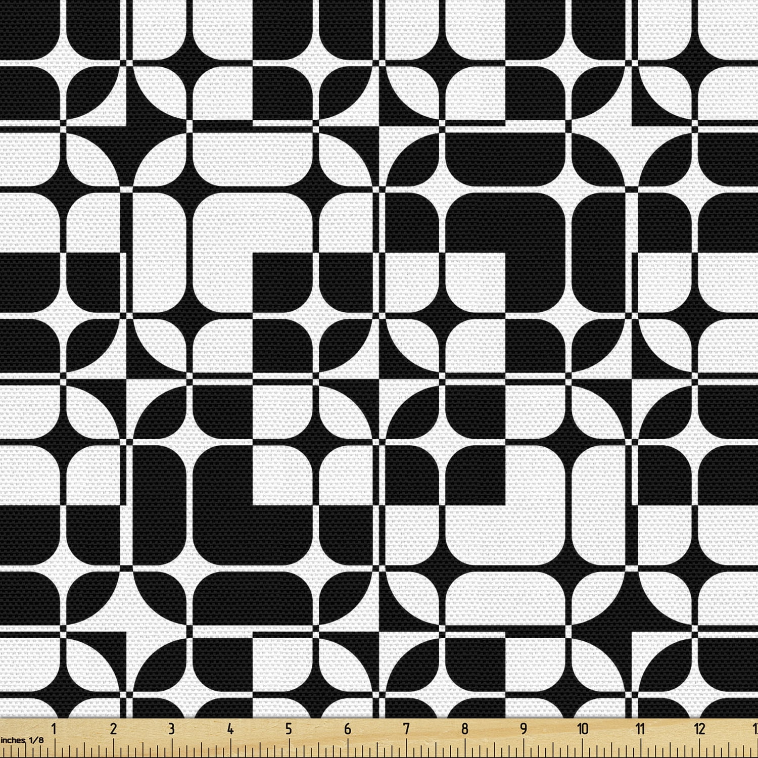 Geometric Sofa Upholstery Fabric by the Yard, Minimalist Forms Shaping ...
