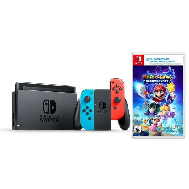 Nintendo Switch™ with Neon Blue and Neon Red Joy Con™ (New Box) PLUS ...