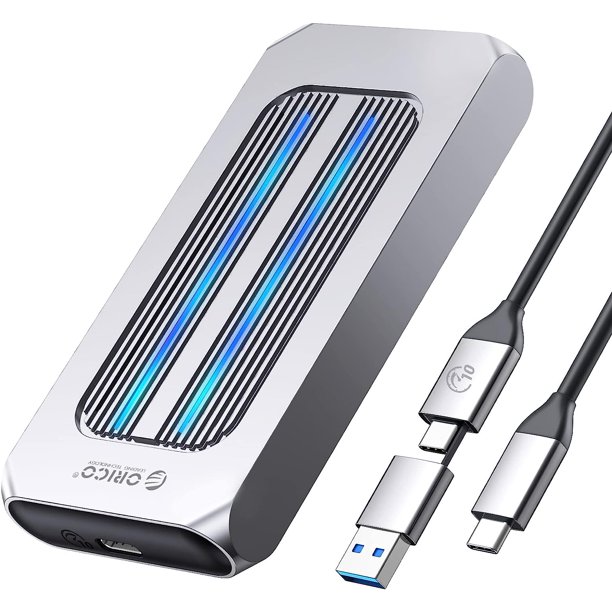 O M.2 NVMe SSD Enclosure Aluminum Reader 10Gbps RGB to USB C 3.2/3.1 ...