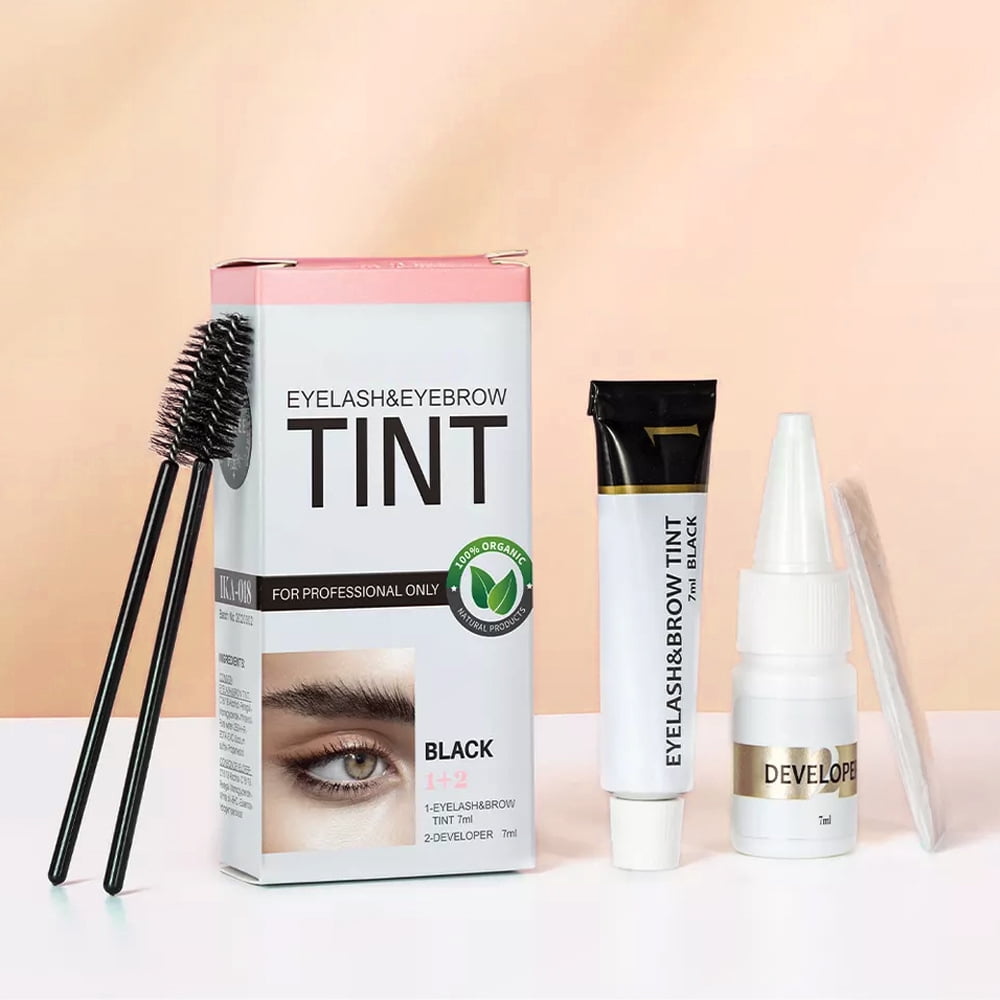 Black Brown Coffee 3 Colors Eyelash & Eyebrow Dye Tint Kit Fast Tint ...