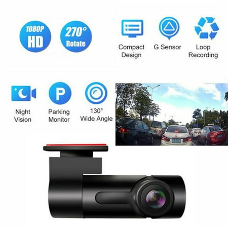Mini Dash Cam with Wi-Fi,130°Wide Angle, Dash Camera for Cars with G ...