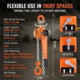 1.5 Ton Manual Lever Chain Hoist, 3300 lbs Capacity Heavy Duty Come ...