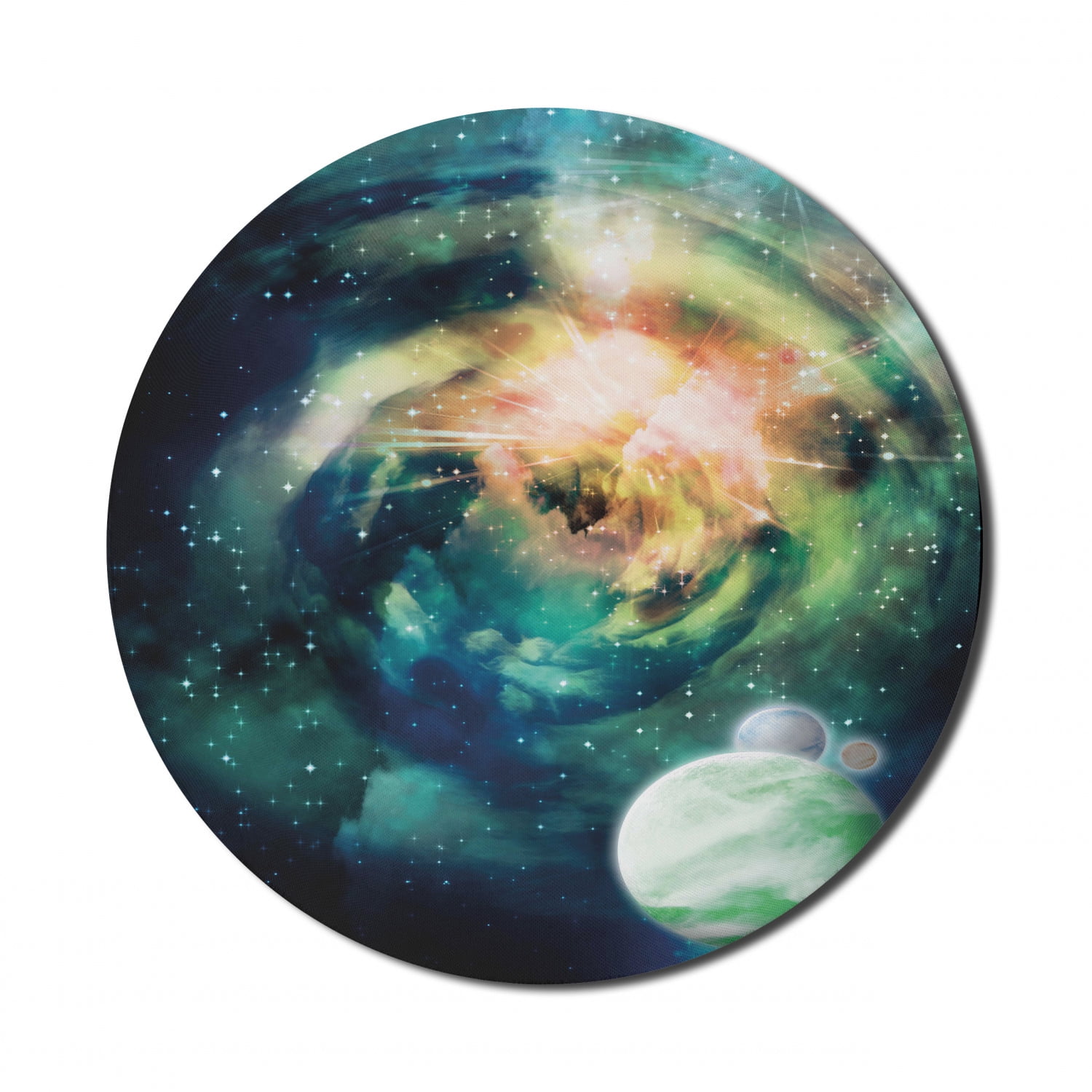 Space Mouse Pad for Computers, Spiral Anromeda Galaxy with Planets ...