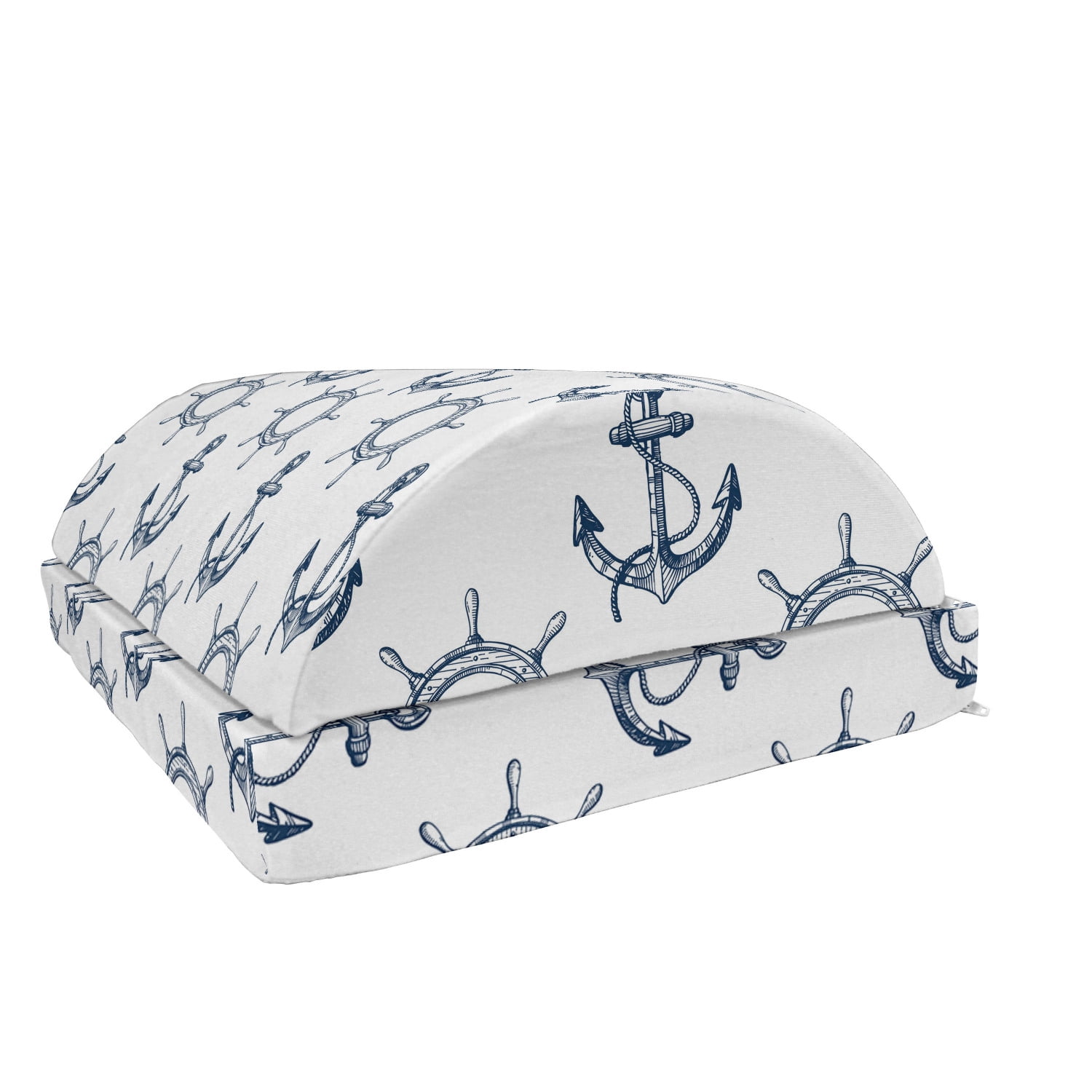 Anchor Foot Rest, Hand Drawn Steering Wheels and Anchors with Ropes ...