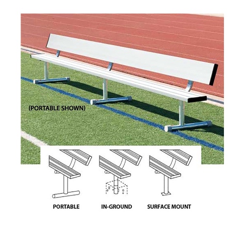 Aluminum Players Bench, Surface Mounted 15' with Backrest - Walmart.com
