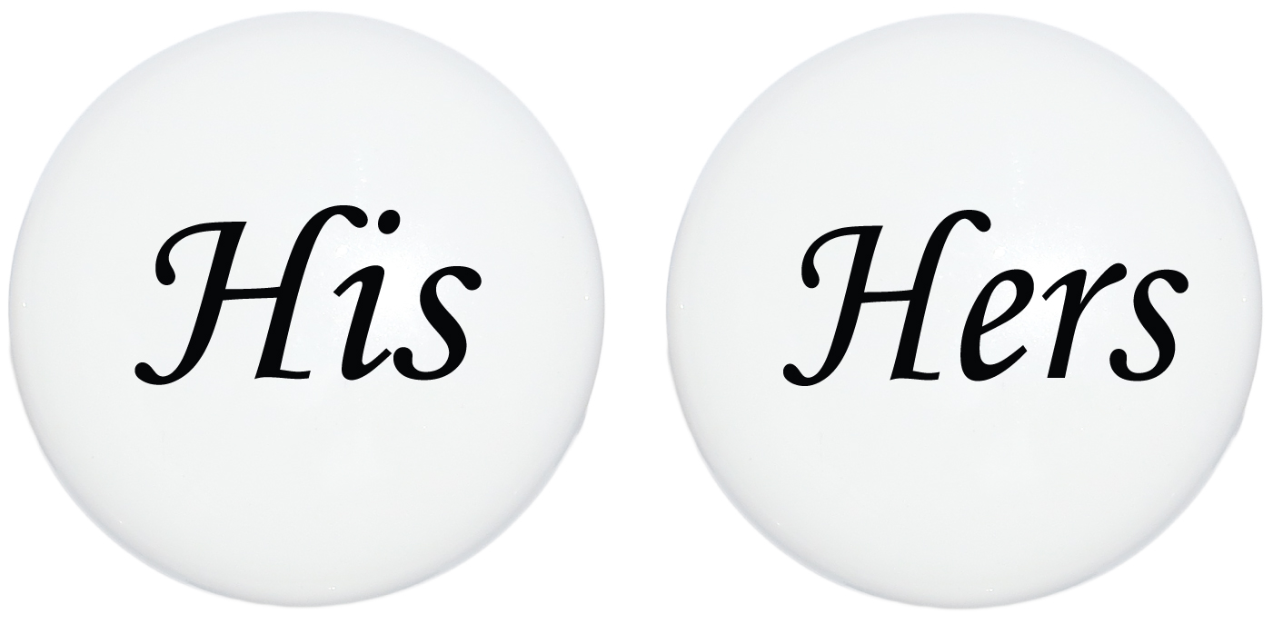 His and Hers Ceramic Cabinet Drawer Knobs Pulls for Bedroom Dressers ...