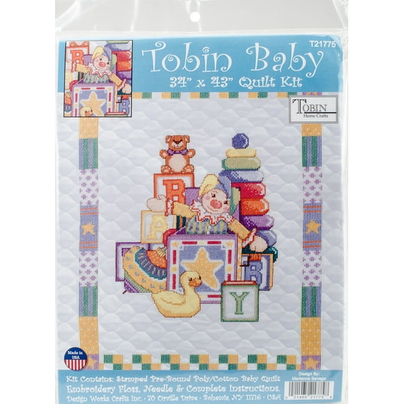 Stamped Embroidery Baby Quilt Kit