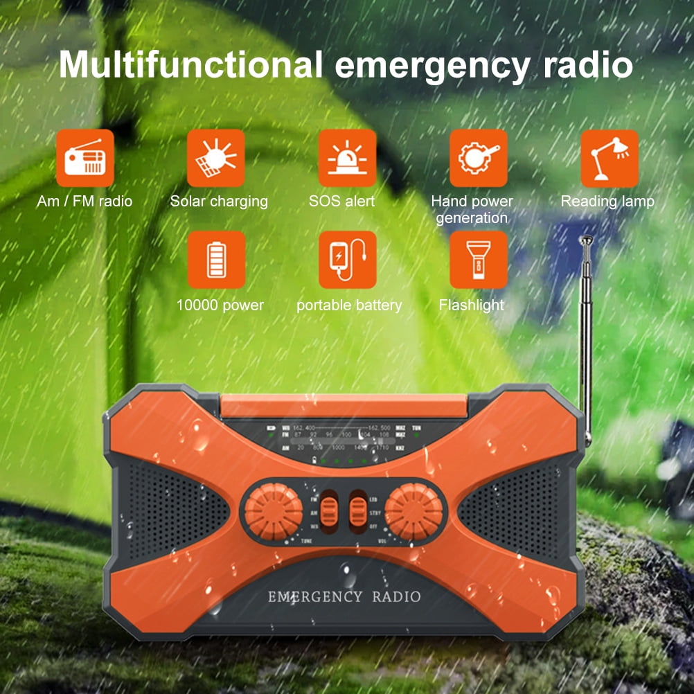 Radio Solar con manivela, Radio de emergencia recargable con linterna ...