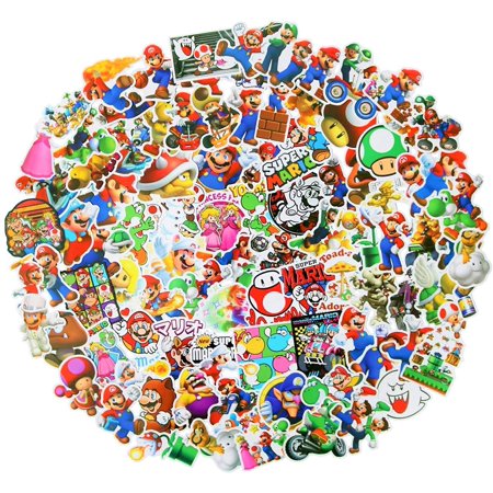 112pcs Super Mario Merchandise Stickers, Vinyl Sticker for Laptop Water ...