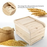 Dracceev Paulownia Wood Shuttered Rice Storage Bin Environmental ...