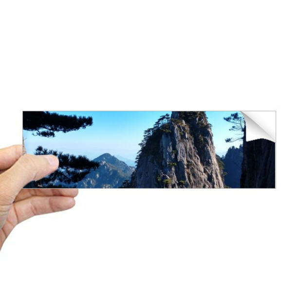 Mountain Peaks Pine Trees Rectangle Bumper Sticker Notebook Window ...