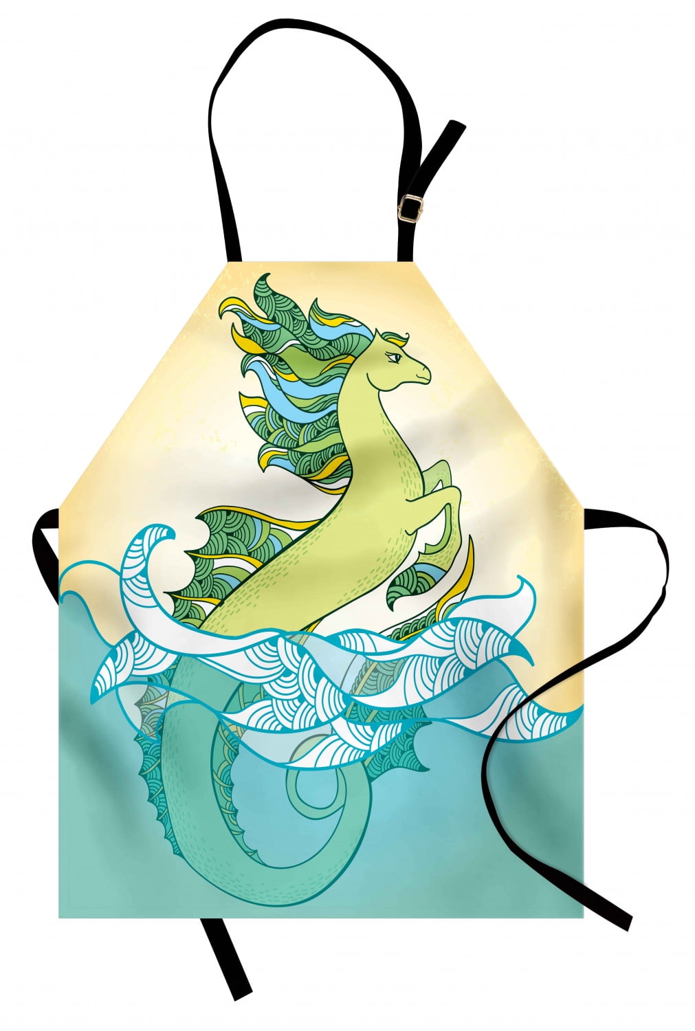 Animal Apron Japanese Mythological Hippocampus Statue Fin in the Water ...