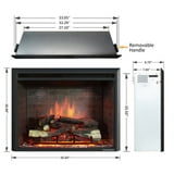 PuraFlame Western 33" EF45D Electric Fireplace Insert, Crackling Sound ...