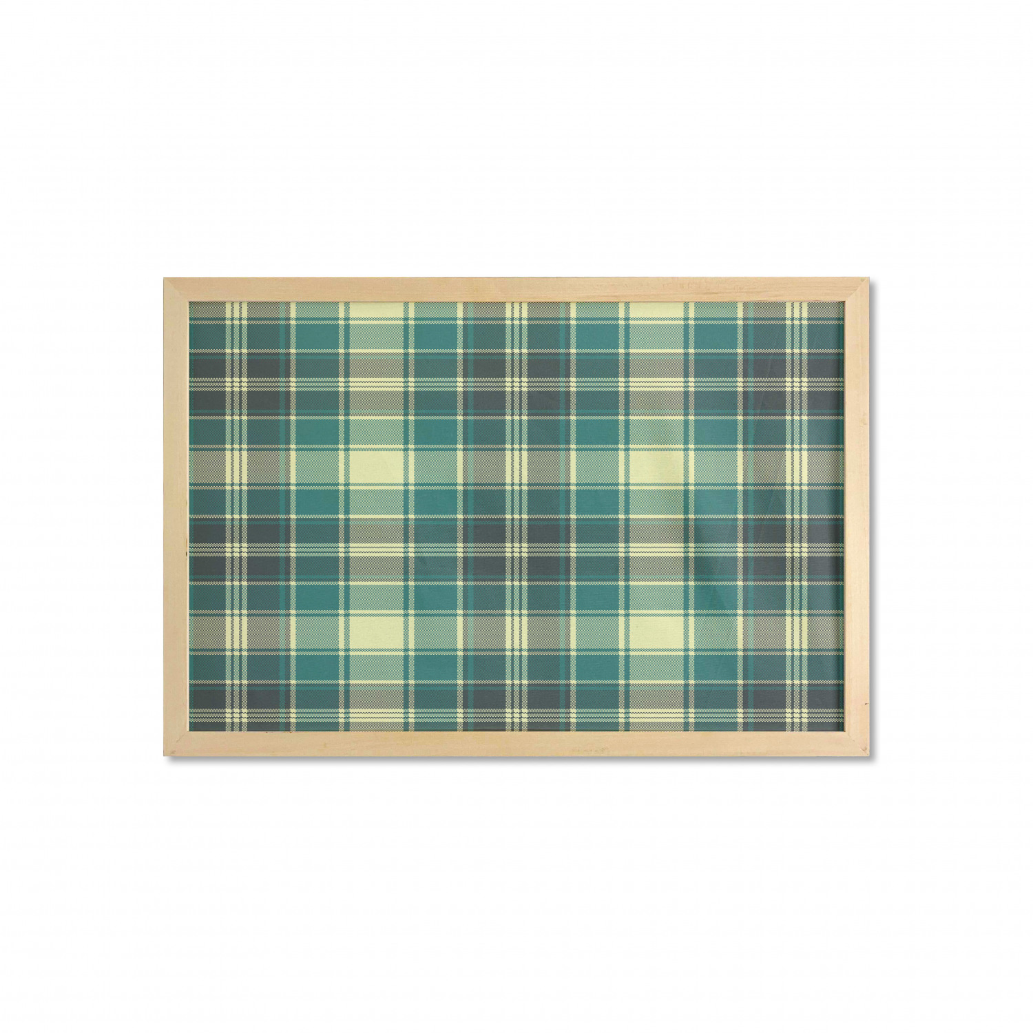 Plaid Wall Art with Frame, Horizontal and Vertical Stripes in Tartan ...
