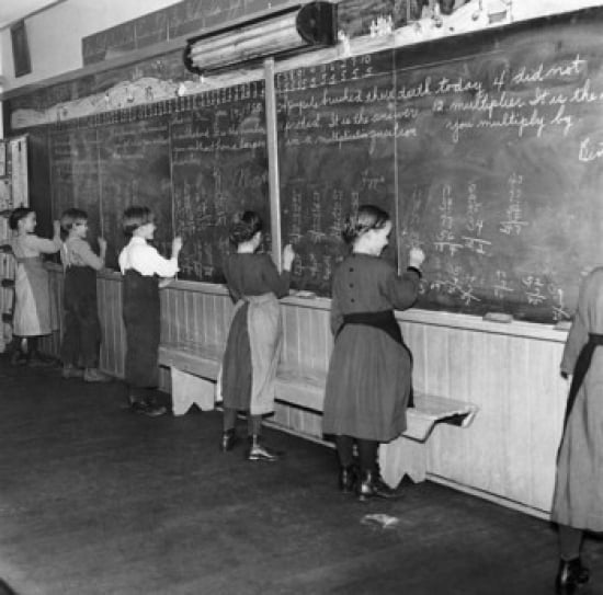 Students Solving Math Problems On A Blackboard Poster Print Item students-solving-math-problems-on-a-blackboard-poster-print-item
