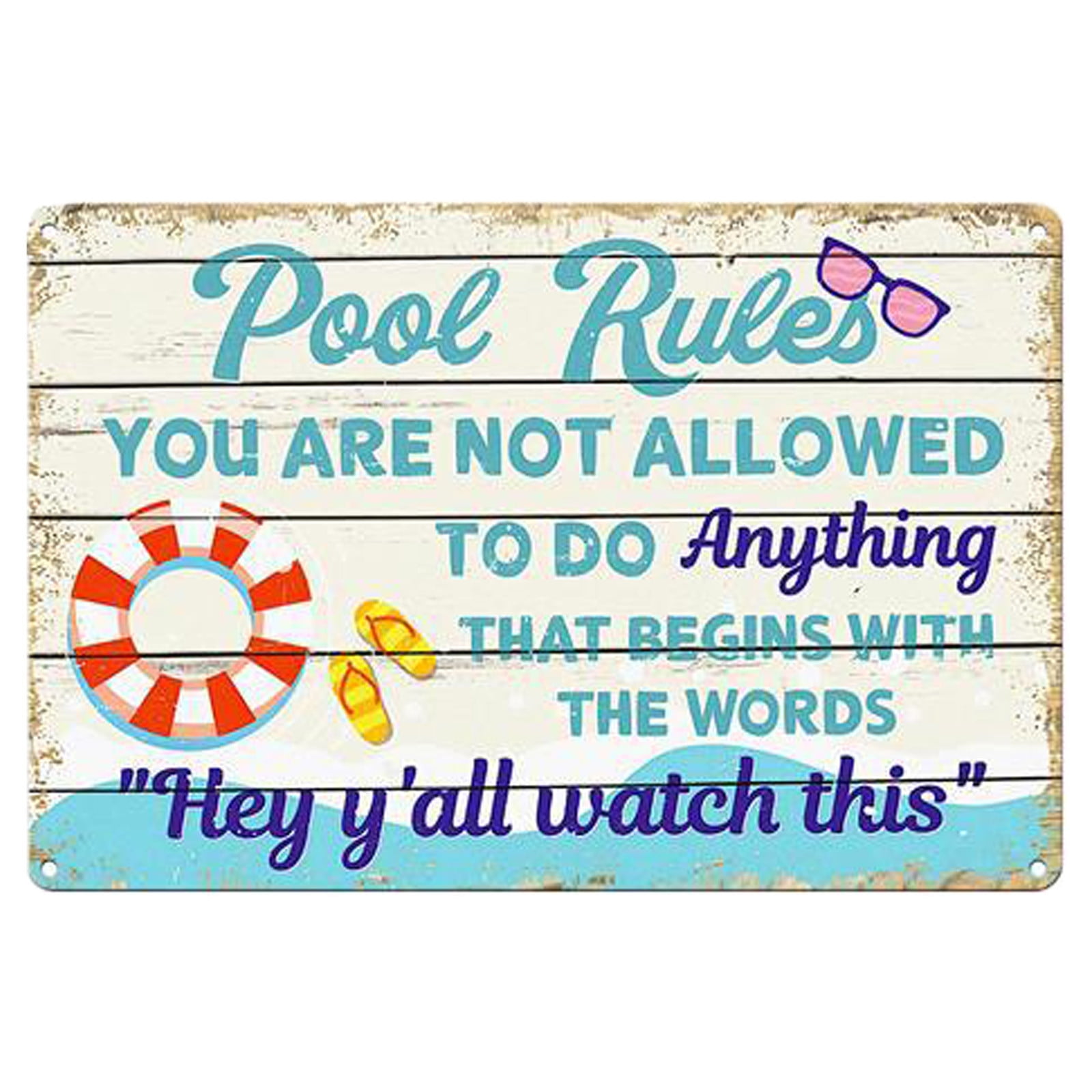 Rovga Swimming Pool Metal Sign Decor Pool Gifts For Pool Summer Garden ...