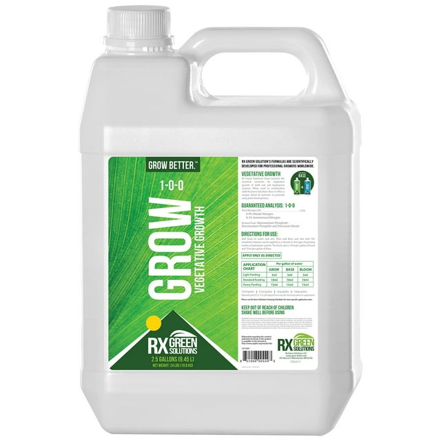 Rx Green Solution Grow 2.5 Gallon - Walmart.com