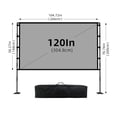 Projector Screen With Stand Grey Anti-light 84-120inch Foldable Iron ...