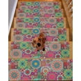 Abstract Colorful Floral Stair Treads Ethnic Style Countryside Flowers ...